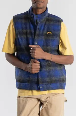 STAN RAY Plaid Cotton Flannel Vest - Navy