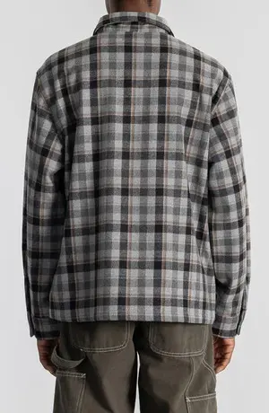 STAN RAY Plaid Zip Shirt - Charcoal Plaid