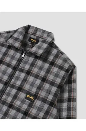 STAN RAY Plaid Zip Shirt - Charcoal Plaid