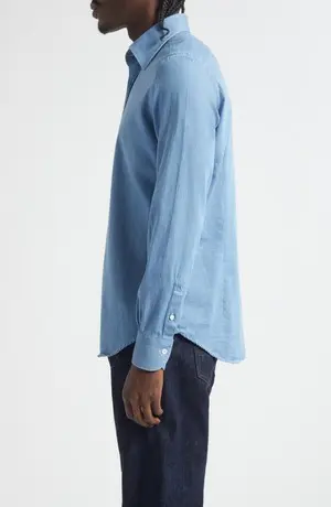 Thom Sweeney Lecce Point Collar Denim Button-up Shirt