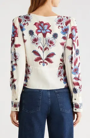 Farm Rio Malu Floral Print Top