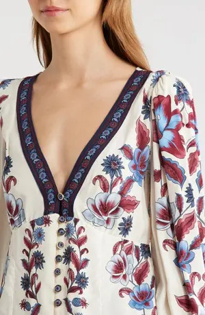 Farm Rio Malu Floral Print Top