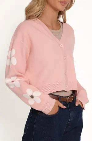 PETAL & PUP Lantana Flower Sleeve Crop Cardigan
