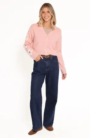 PETAL & PUP Lantana Flower Sleeve Crop Cardigan