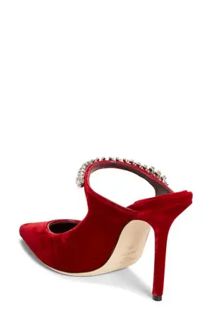 JIMMY CHOO Bing Crystal-embellished Satin Mules