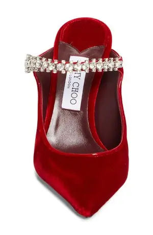 JIMMY CHOO Bing Crystal-embellished Satin Mules