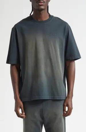 GOLDEN GOOSE Gender Inclusive Journey Garment Dyed Logo T-shirt - Bleached Washed Black