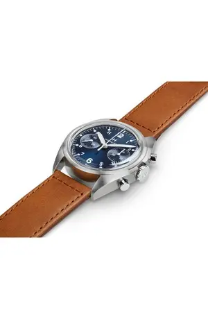 Hamilton Khaki Aviation Pilot Pioneer Leather Strap Watch