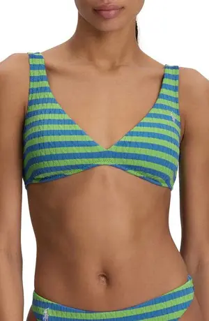 Polo Ralph Lauren Striped Bikini Top Riviera Green Colby
