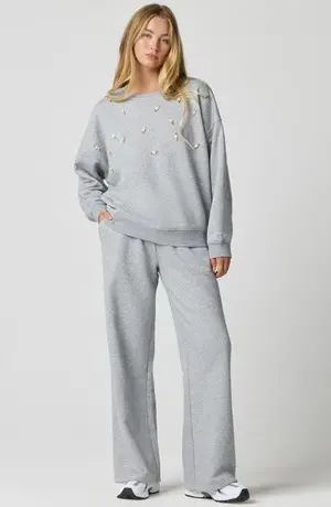 FLORENCE BY MILLS Rosette Oversize Pullover - Heather Grey