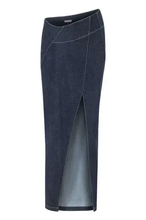 JENDUE Vonk Asymmetric Denim Skirt