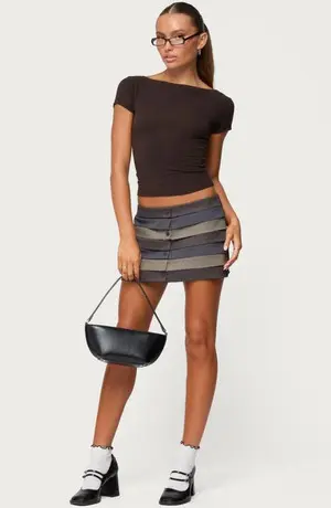 EDIKTED Kezi Mixed Pattern Miniskirt