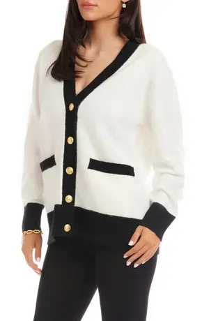 Karen Kane Colorblock Trim Cardigan