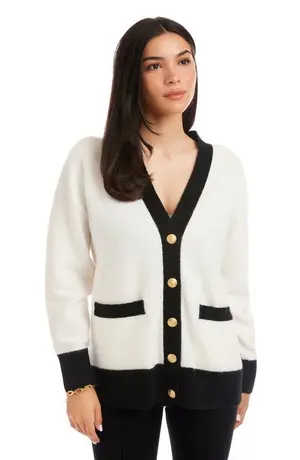 Karen Kane Colorblock Trim Cardigan