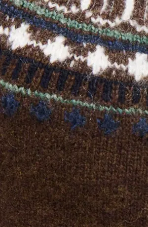 ALEX MILL Amina Fair Isle Wool-blend Cardigan - Chestnut