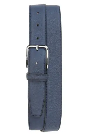 BOSS Madison Leather Belt Navy