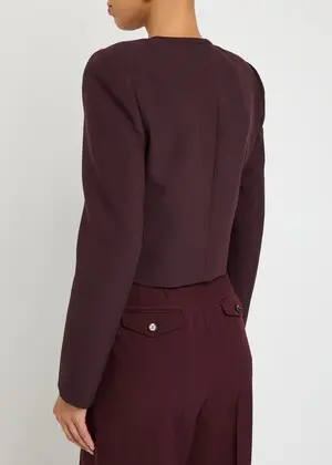 Chloé Darted Cropped Wool Jacket - Purple