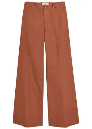 Chloé Flared-leg Canvas Trousers - Light Brown