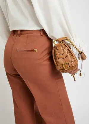Chloé Flared-leg Canvas Trousers - Light Brown