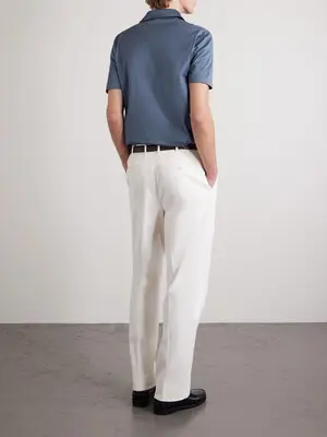 Canali Cotton-jersey Polo Shirt - Blue