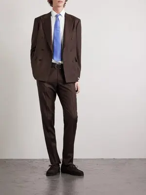 Canali Travel Slim-fit Cutaway-collar Stretch-cotton Jersey Shirt
