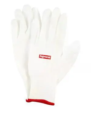Supreme Logo Gloves - White