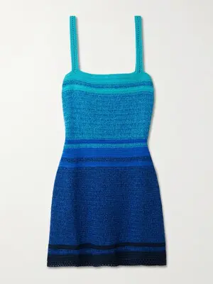 Escvdo Plumar Crocheted Cotton Mini Dress