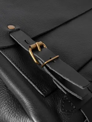 BLEU DE CHAUFFE Clair Full-grain Leather Messenger Bag - Black