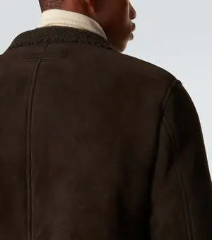Zegna Il Conte Shearling-trimmed Suede Jacket - Brown