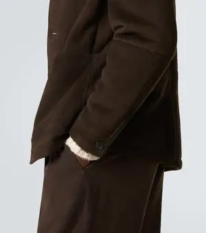 Zegna Il Conte Shearling-trimmed Suede Jacket - Brown