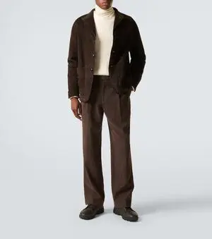 Zegna Il Conte Shearling-trimmed Suede Jacket