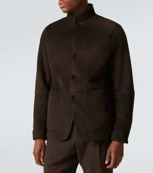 Zegna Il Conte Shearling-trimmed Suede Jacket