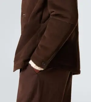 Zegna Il Conte Shearling-trimmed Suede Jacket