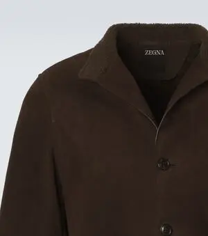 Zegna Il Conte Shearling-trimmed Suede Jacket
