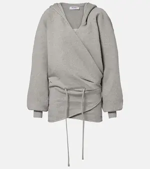 Attico Cotton Jersey Sweatshirt Dress - Grey