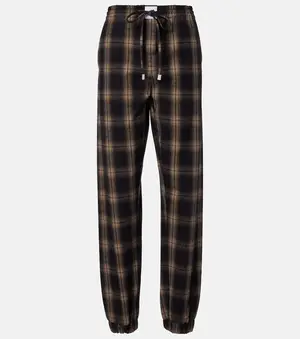 Attico Checked Cotton Sweatpants