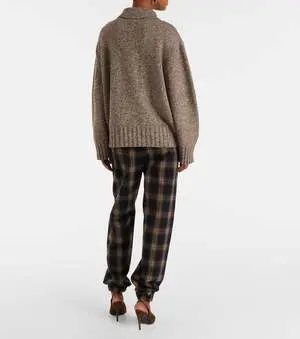 Attico Checked Cotton Sweatpants
