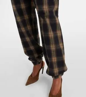 Attico Checked Cotton Sweatpants