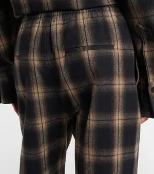 Attico Checked Cotton Sweatpants - Brown