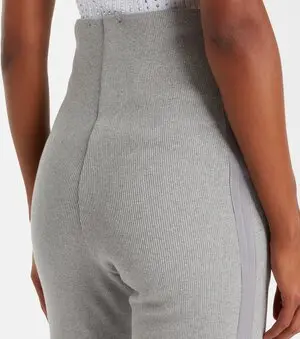 Attico High-rise Cotton Jersey Stirrup Leggings - Grey