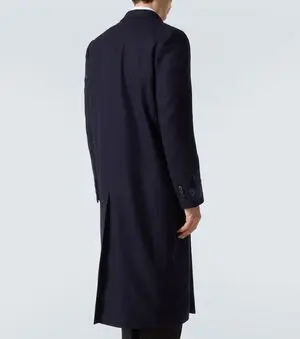 Dries Van Noten Floral Double-breasted Wool Coat - Blue