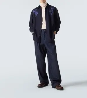 Dries Van Noten Embroidered Wool Shirt
