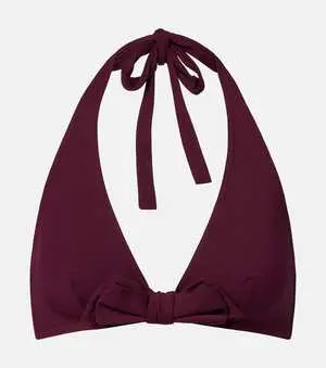 ERES Bow-detail Bikini Top - Burgundy
