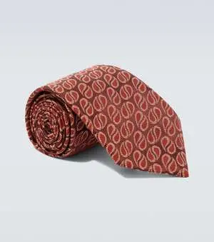 Charvet Silk Jacquard Neck Tie Burgundy