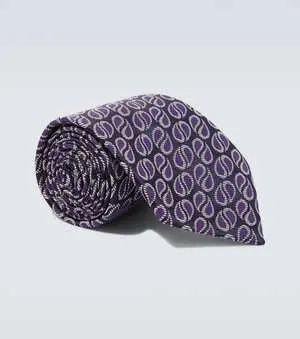 Charvet Silk Jacquard Tie Purple