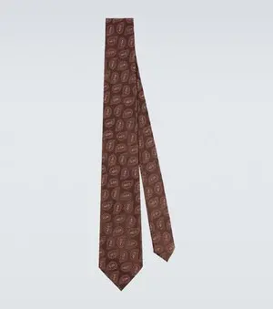 Charvet Silk Jacquard Tie - Brown