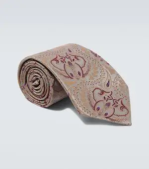 Charvet Paisley Silk Jacquard Tie - Grey