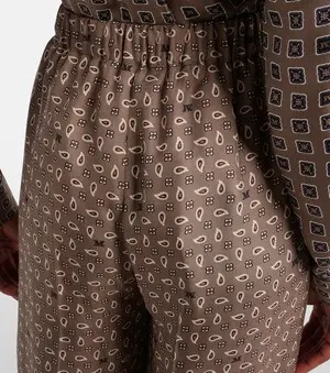 Max Mara Vischio Printed Wide-leg Pants - Brown