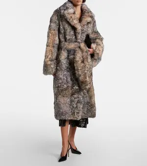 JACQUES WEI Shearling Wrap Coat