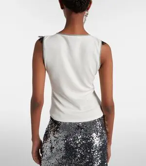 JACQUES WEI Lace-trimmed Jersey Top